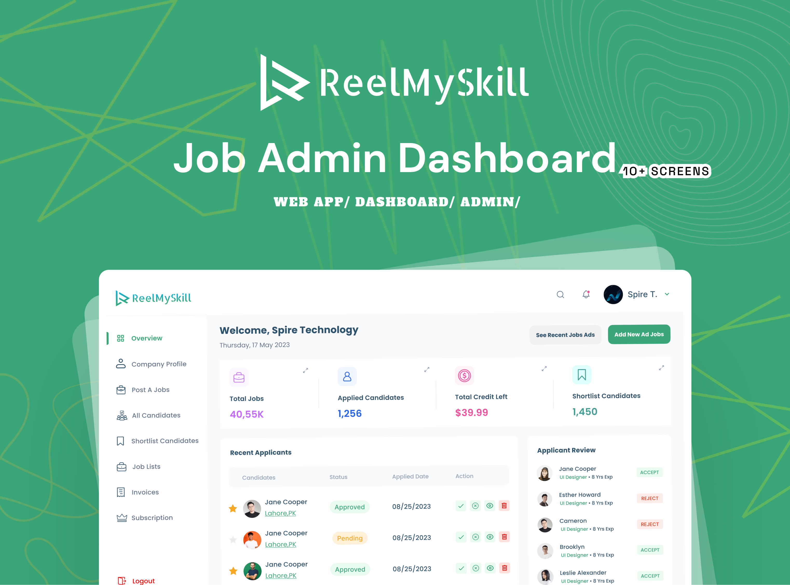 Job Admin Portal by Hammad Ramzan on Dribbble