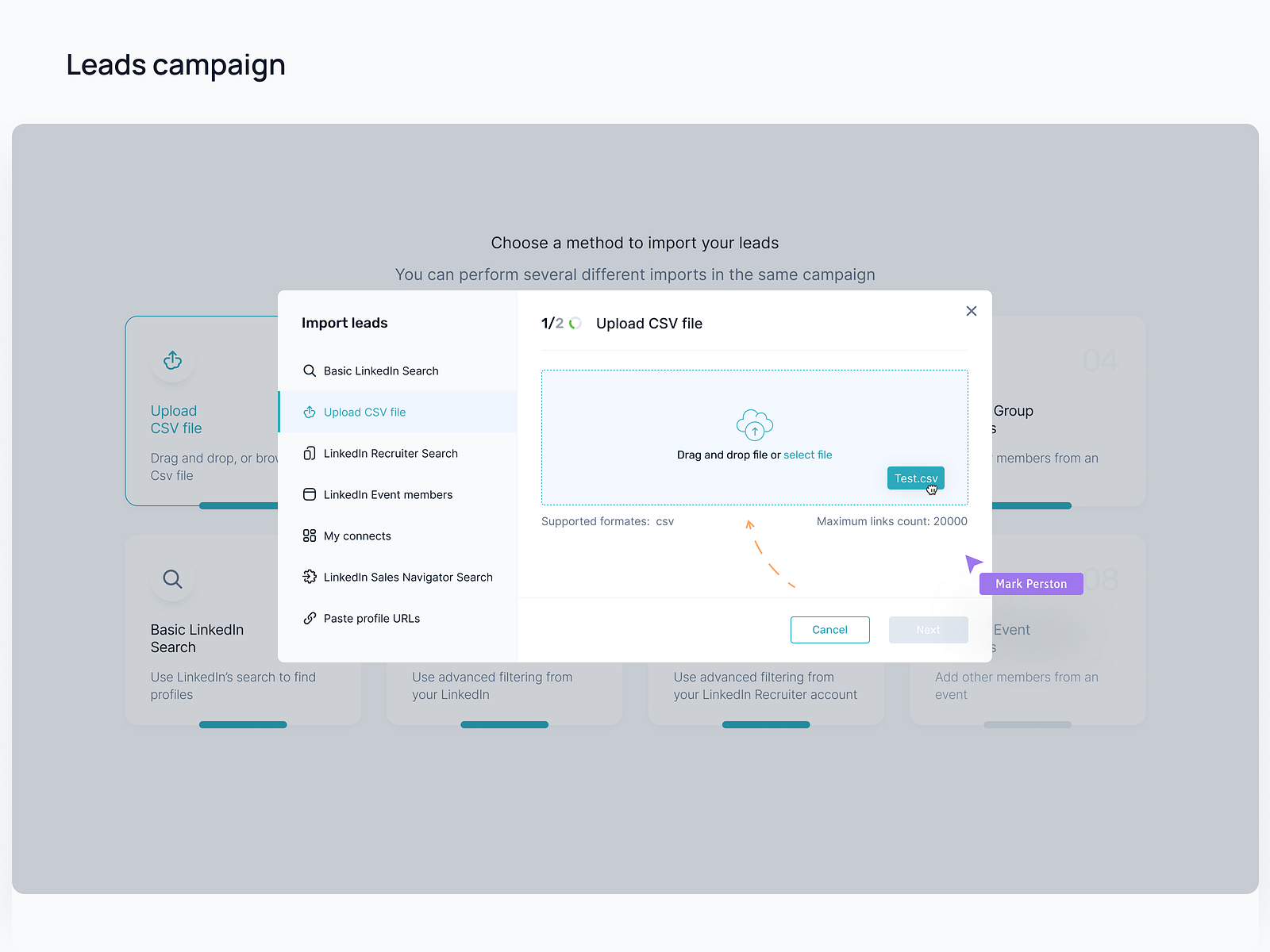 Import leads | Upload CSV file | Drag and drop form by Valeria SAViNA ...