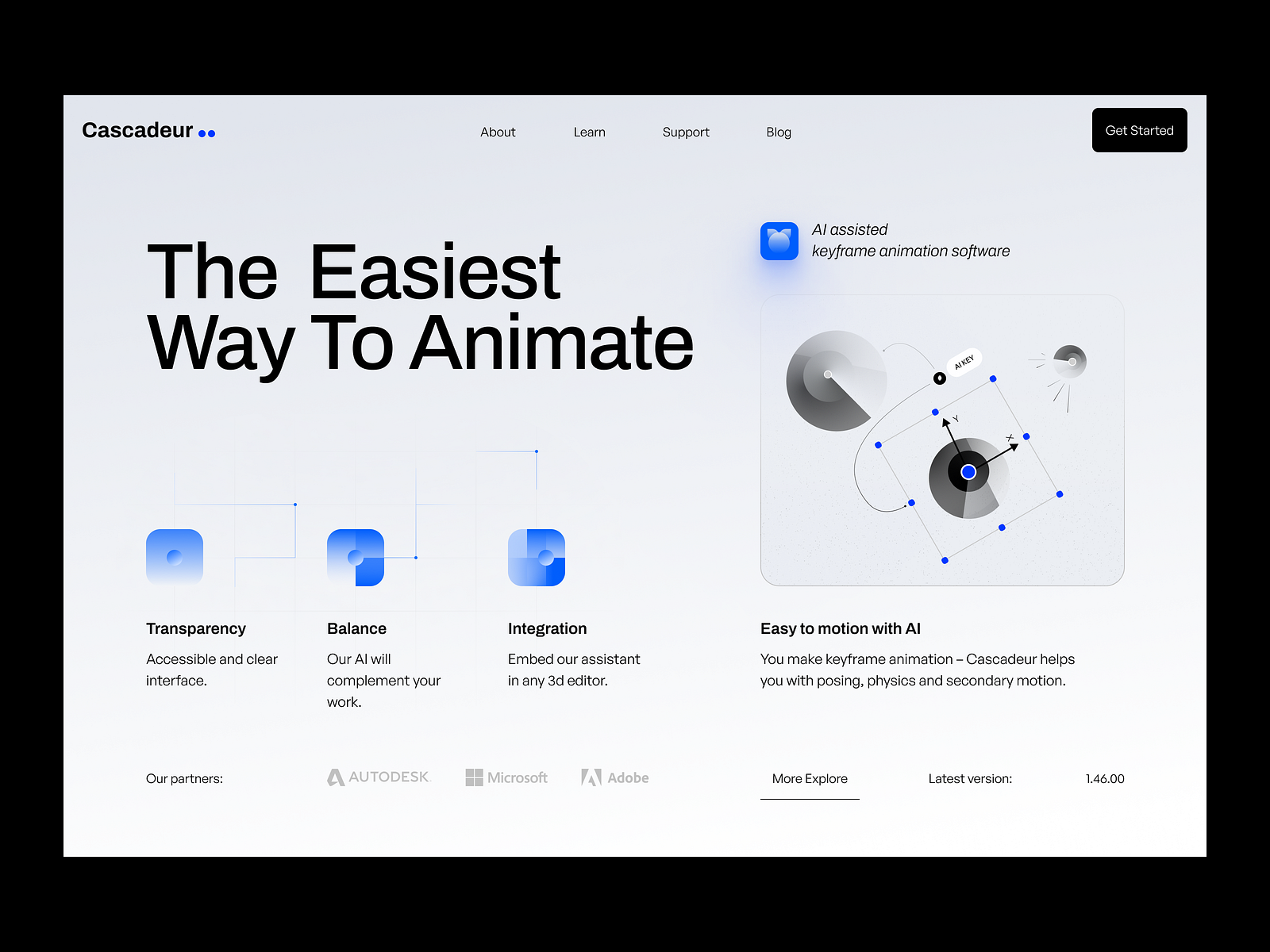 Cascadeur: web design for 3D tool with AI assistant by Artem Kovalenko ...