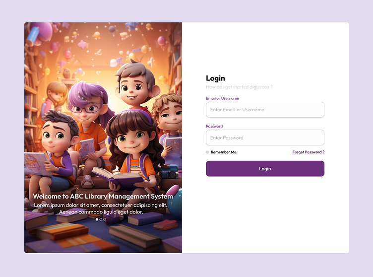 Library Management System Login page by Shevin Nikesh on Dribbble