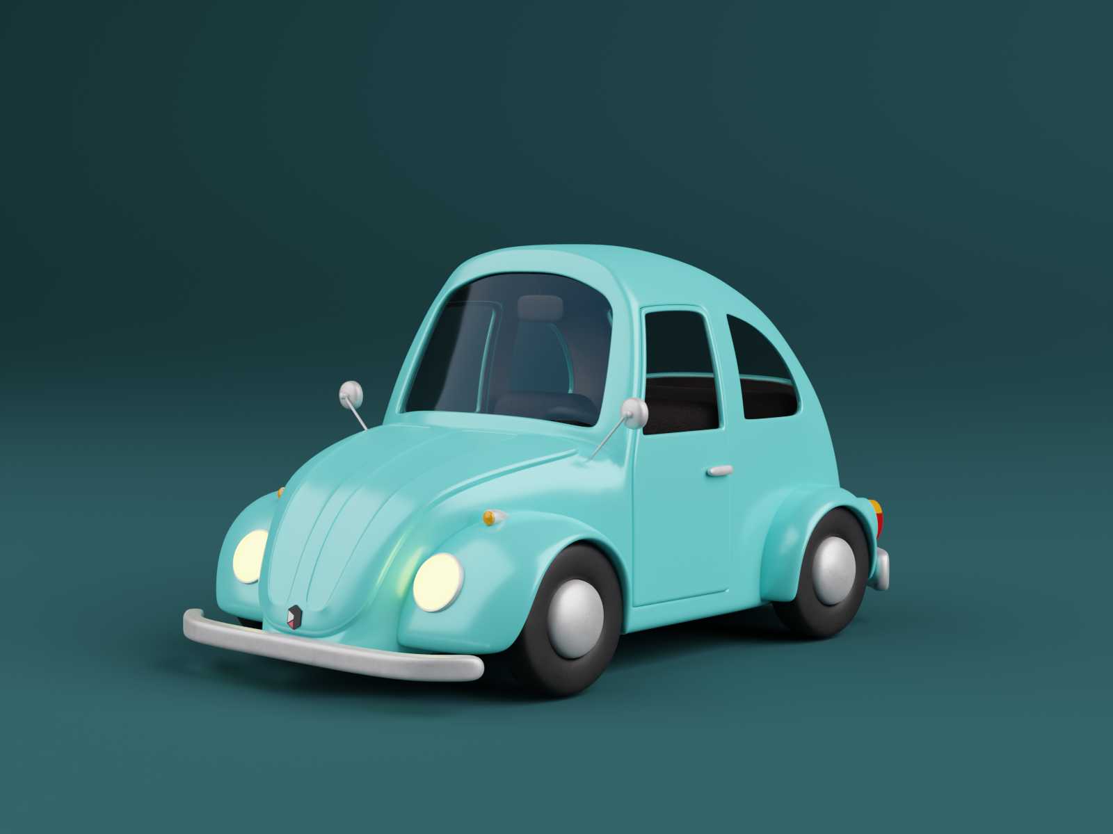 Cartoon 3D VW beetle by Samuel Briskar | 3D illustrations for ThreeDee ...
