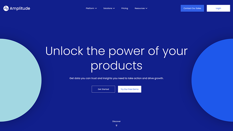 Amplitude landing page (from Mobbin ) - hero section re-design by Ɔbɔadeɛ on Dribbble