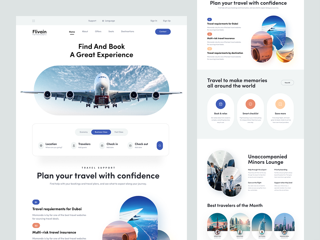 Flight Booking Website by Orix Creative on Dribbble