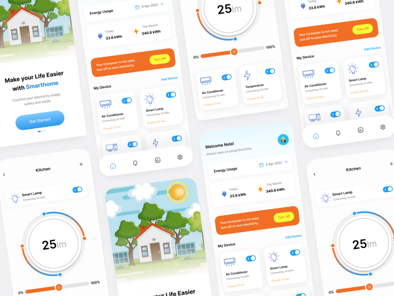 Smarthome App Design 📱 🏡 by Nola_Tjan 🔍 for Waffle Space on Dribbble