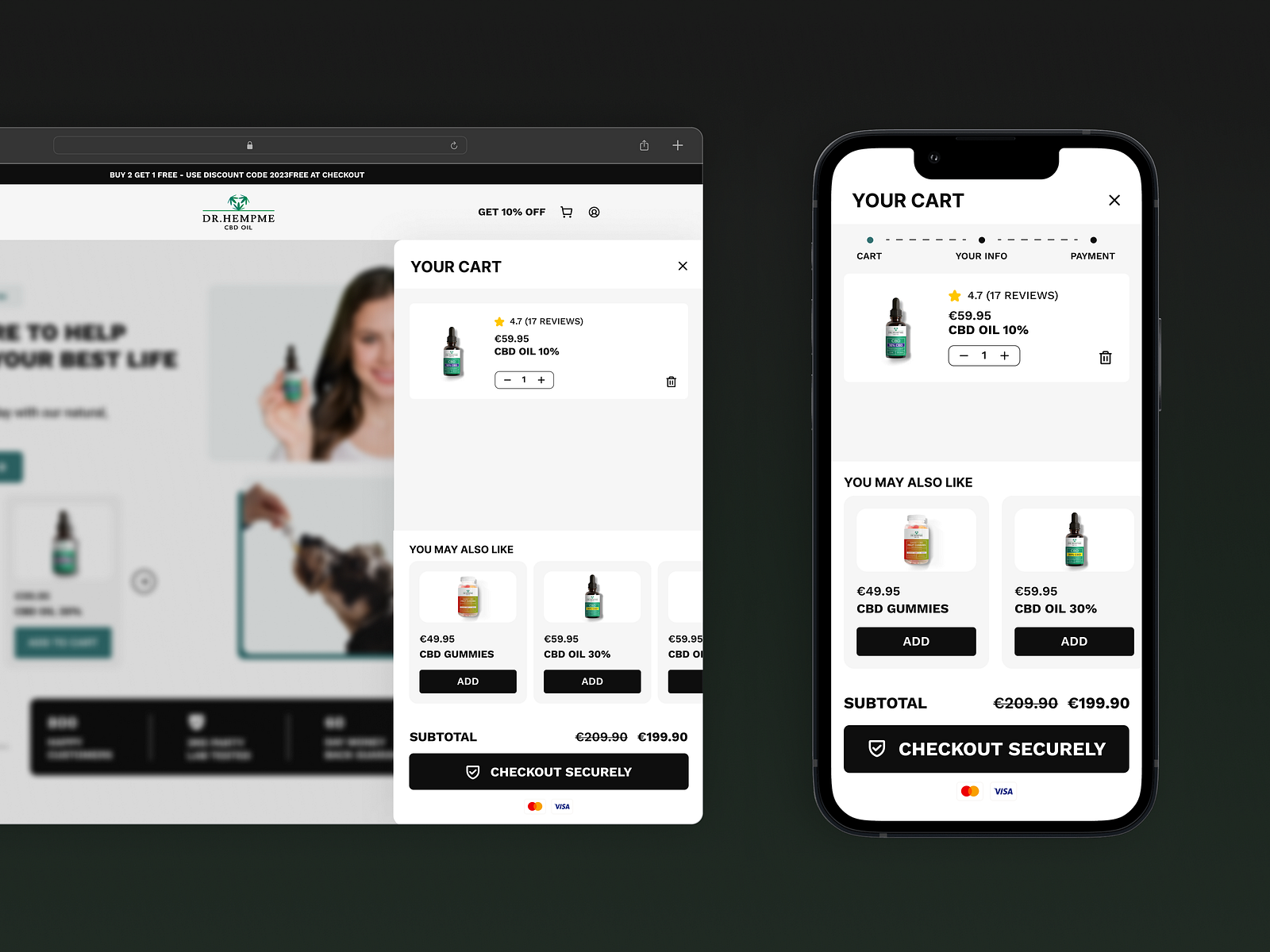 Slider shopping cart for both mobile and desktop by Fay on Dribbble