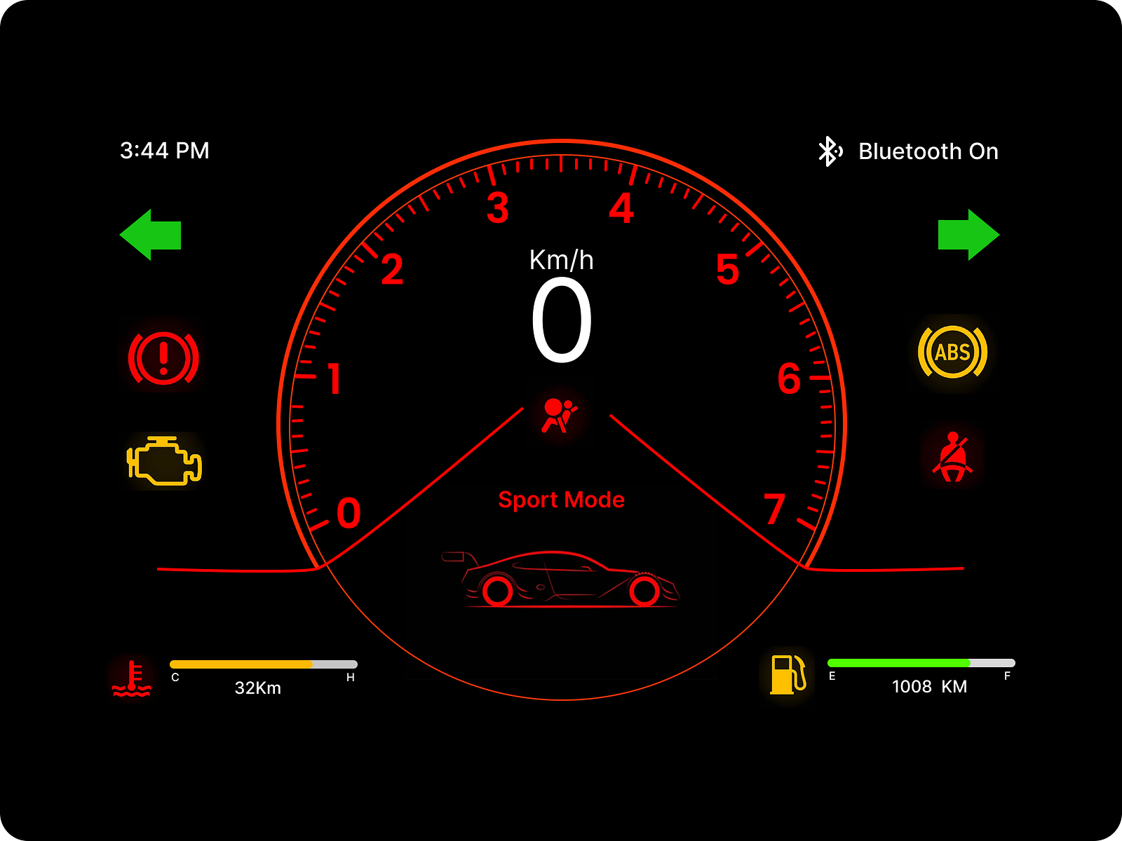 car instrument cluster Interface #34 by Bhargav Chowdary on Dribbble