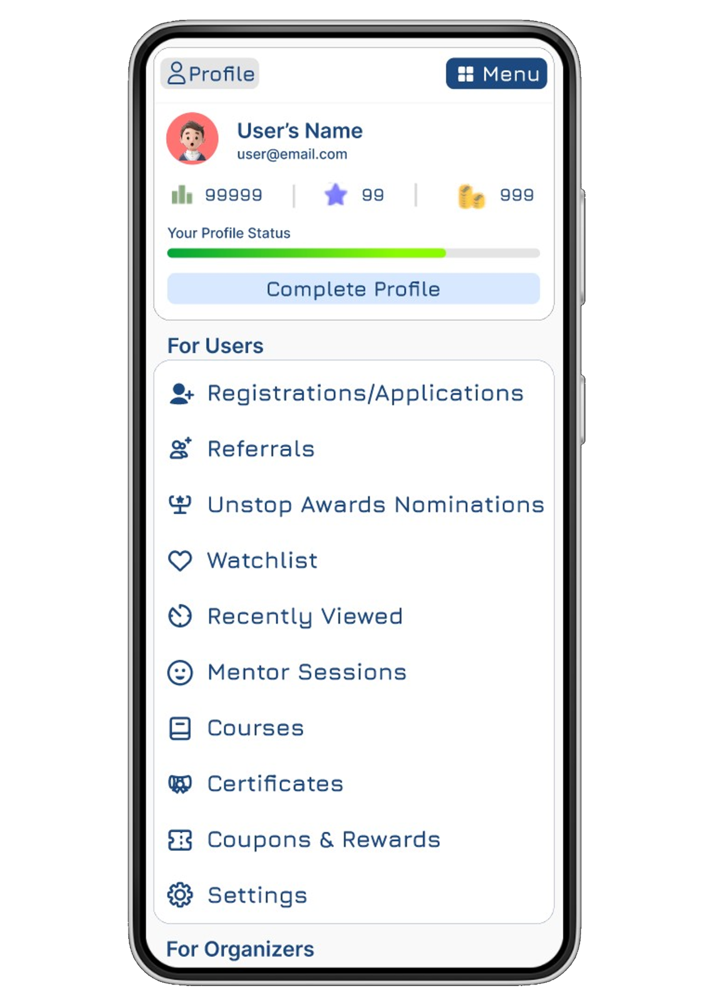Revamping Unstop's mobile application’s UI design by Arihant on Dribbble