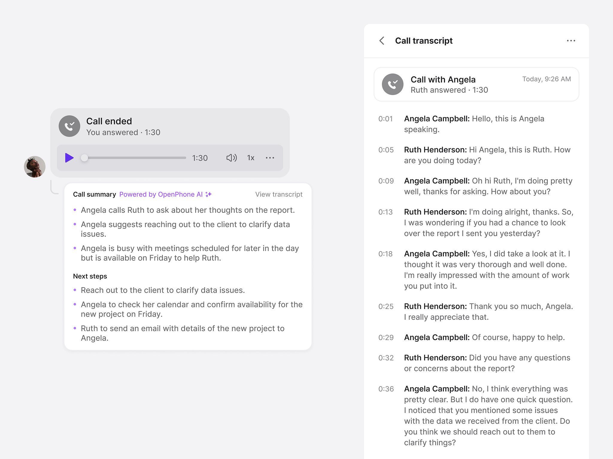 Ai Call Summaries And Transcripts By Cai Cardenas For Openphone On Dribbble
