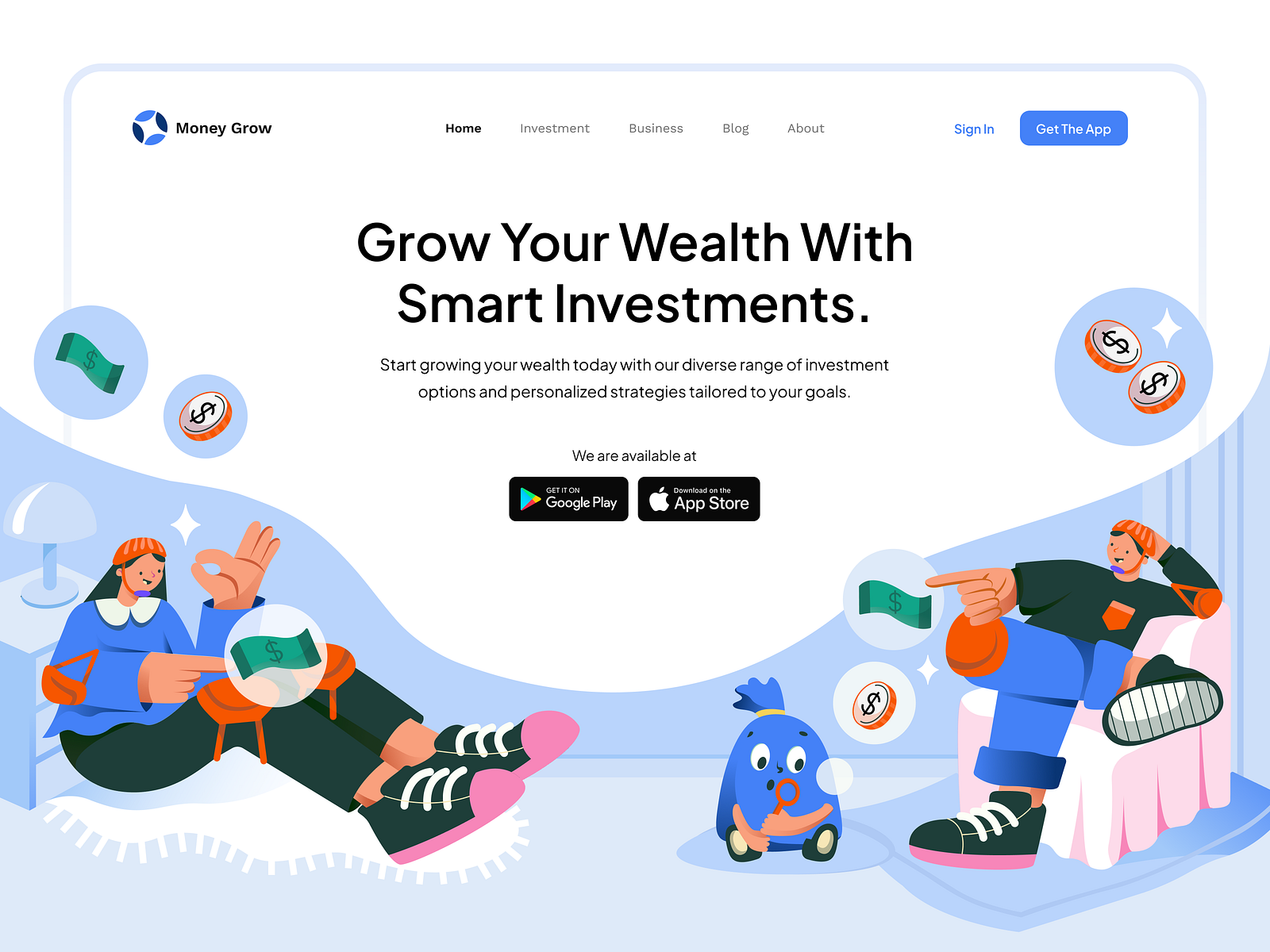 Money Grow - Illustration for Landing Page by Aprilia El Shinta for ...
