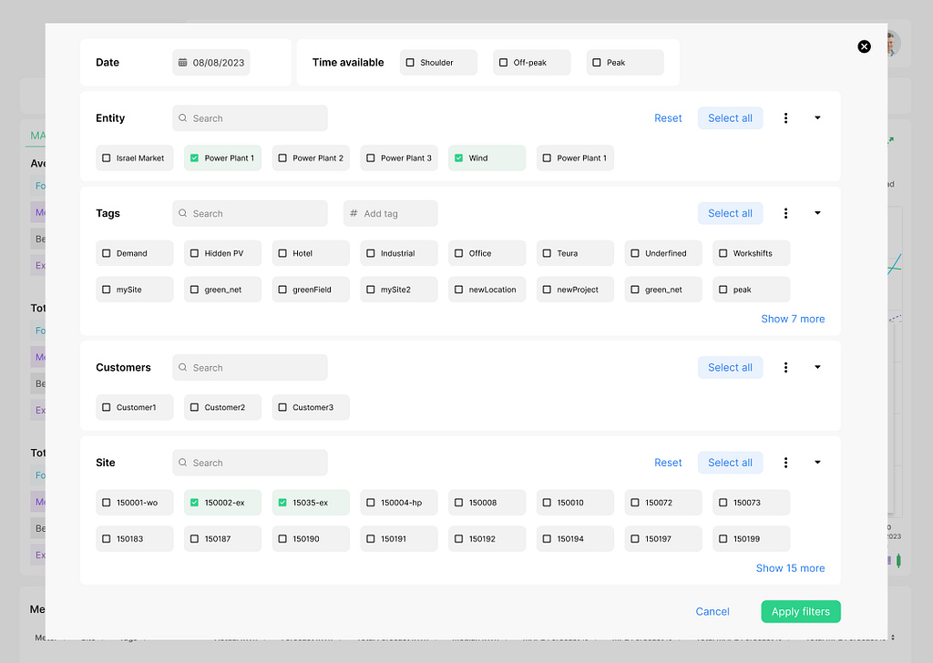 Filter UI Component for Module Level Power Electronics platform by ...