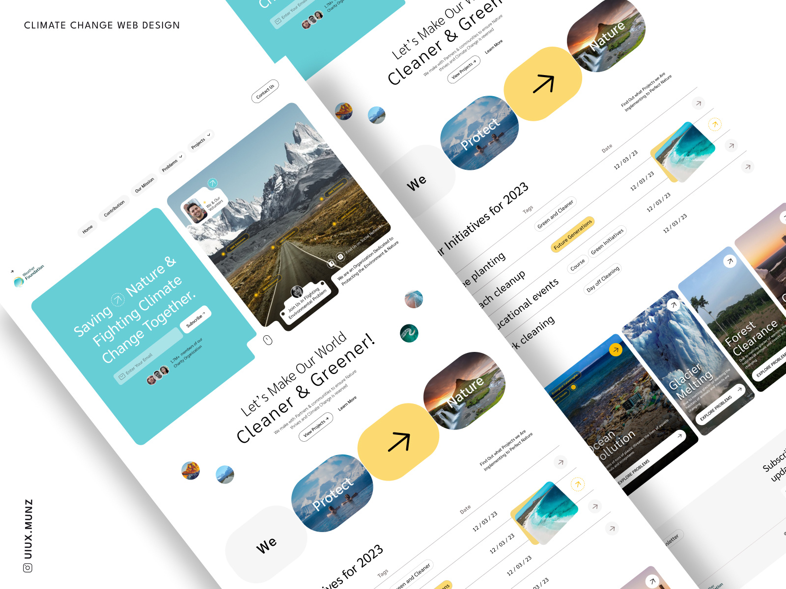Climate Change Web Design by Muneeza Hussain on Dribbble