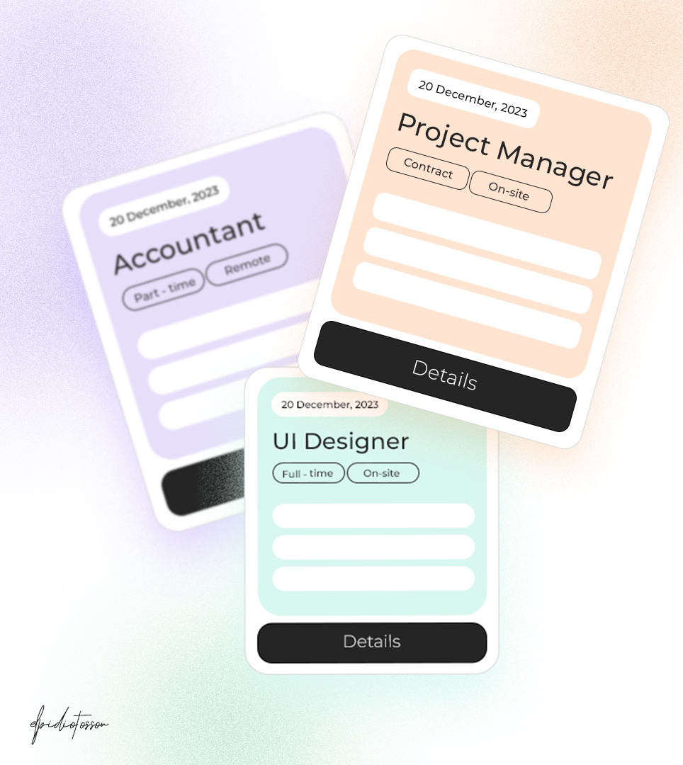 Job Cards by Elpidio Daté Tossou on Dribbble