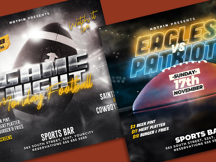 Football Flyer Bundle by Hotpin on Dribbble