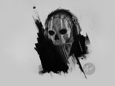 Call Of Duty Ghosts Skull Drawing