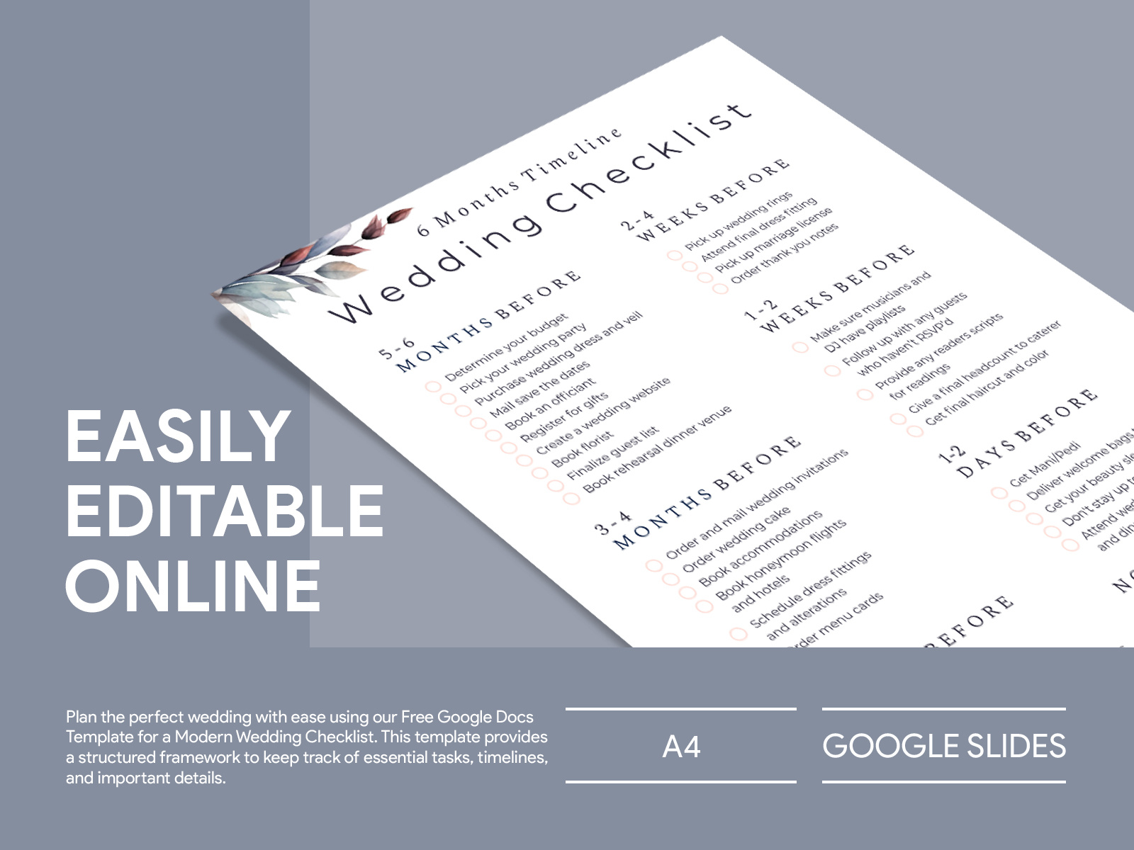 Modern Wedding Checklist Free Google Docs Template by Gdoc on Dribbble