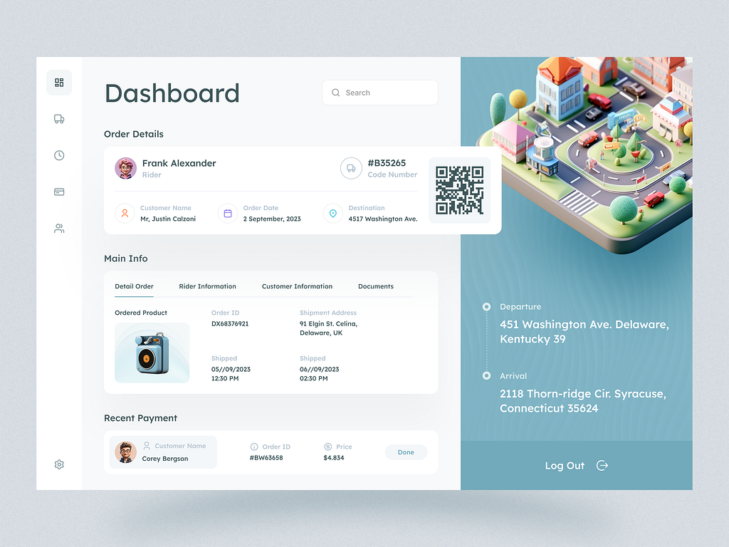 Delivery Tracking Dashboard by Orix Creative on Dribbble