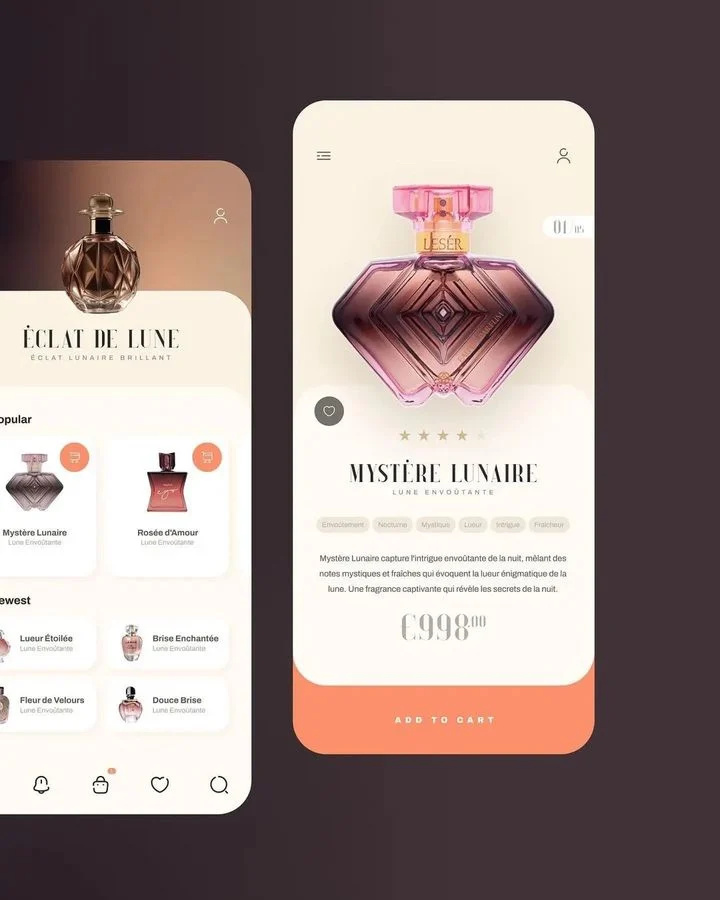 Perfume app design by M Mudassar on Dribbble