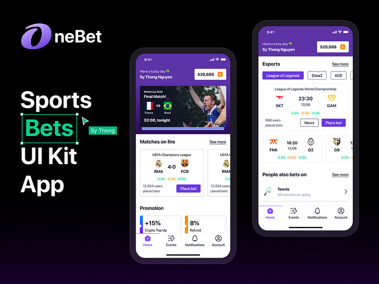 Sport Betting UI Kit App by Sy Thong Nguyen on Dribbble