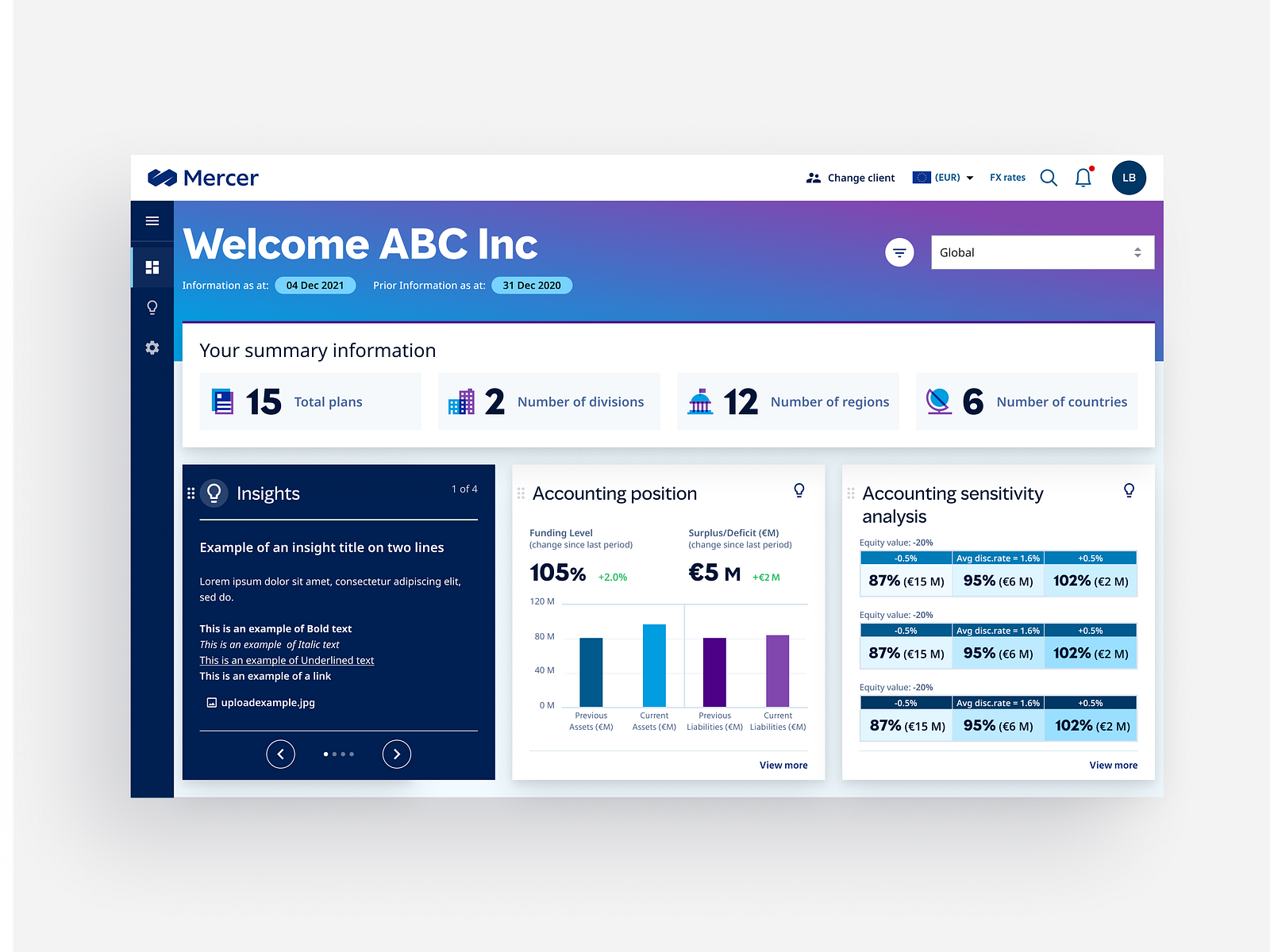 Mercer Pensions Dashboard By Steve Mcbeath On Dribbble