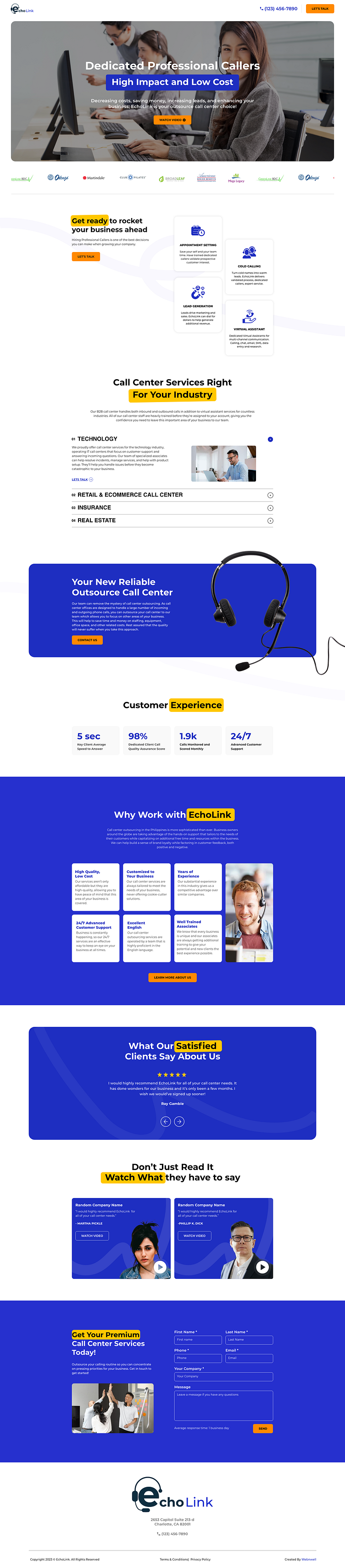 Echo-link - Call center service by WebnWell on Dribbble