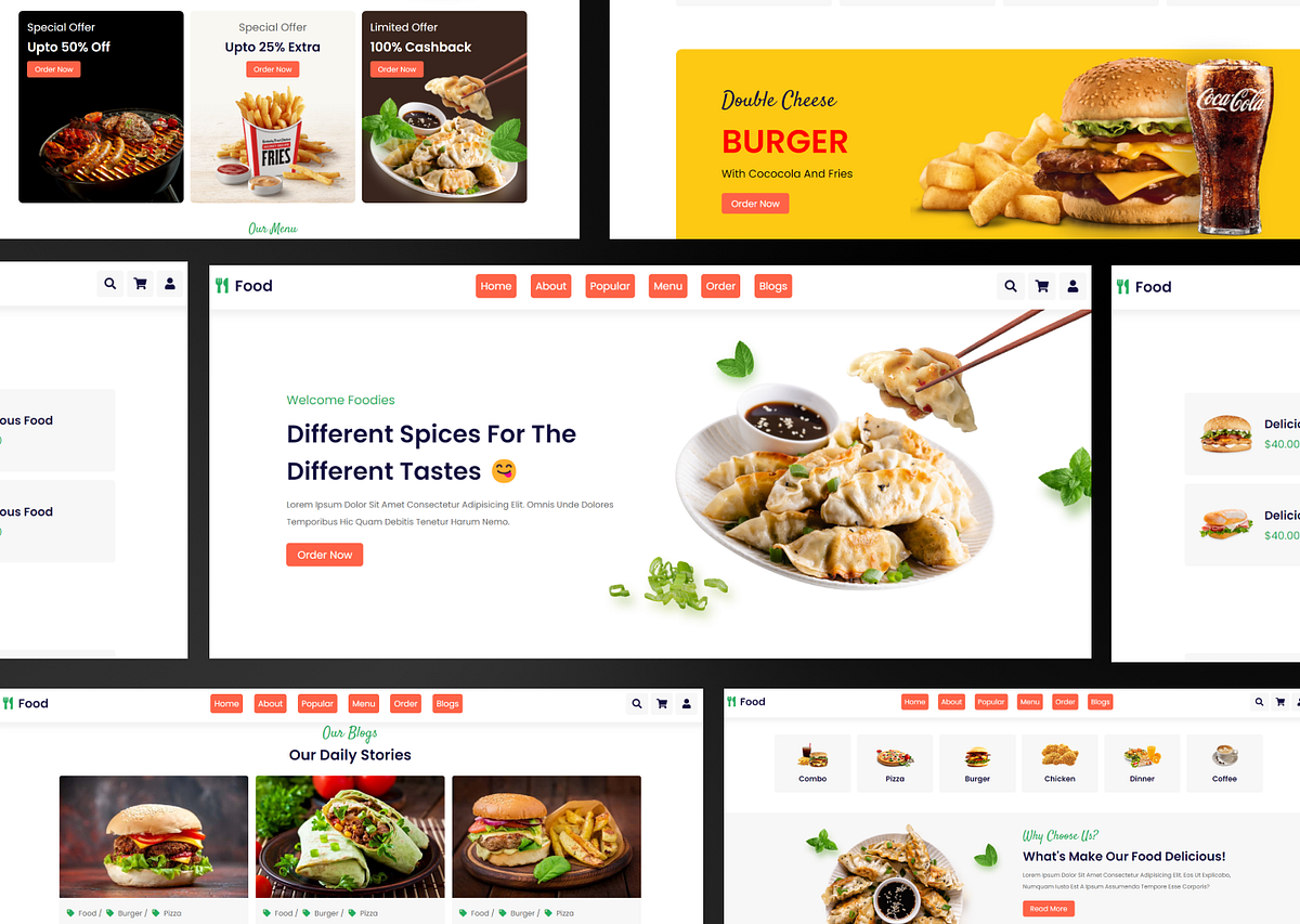 Fast Food UI Design by Asma Zaib on Dribbble