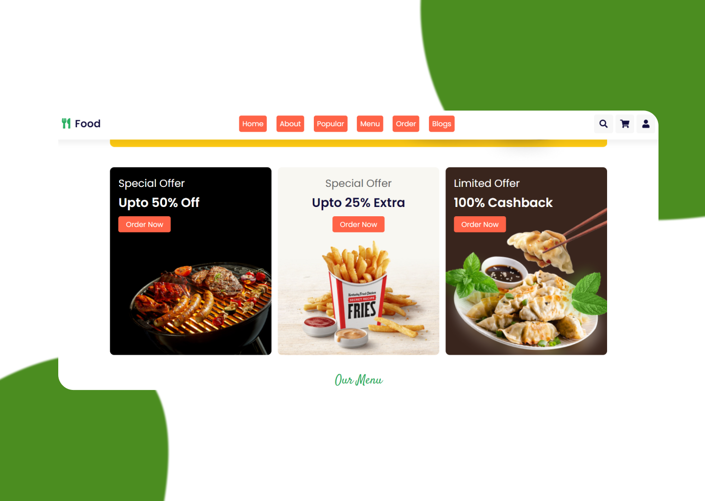 Fast Food UI Design by Asma Zaib on Dribbble