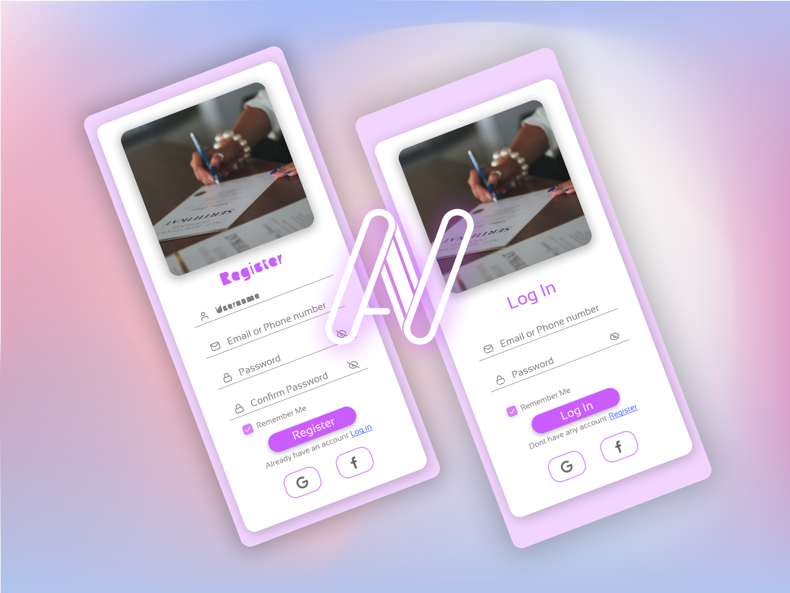 Login/Registration User Interface Design by AJAY VARMA on Dribbble