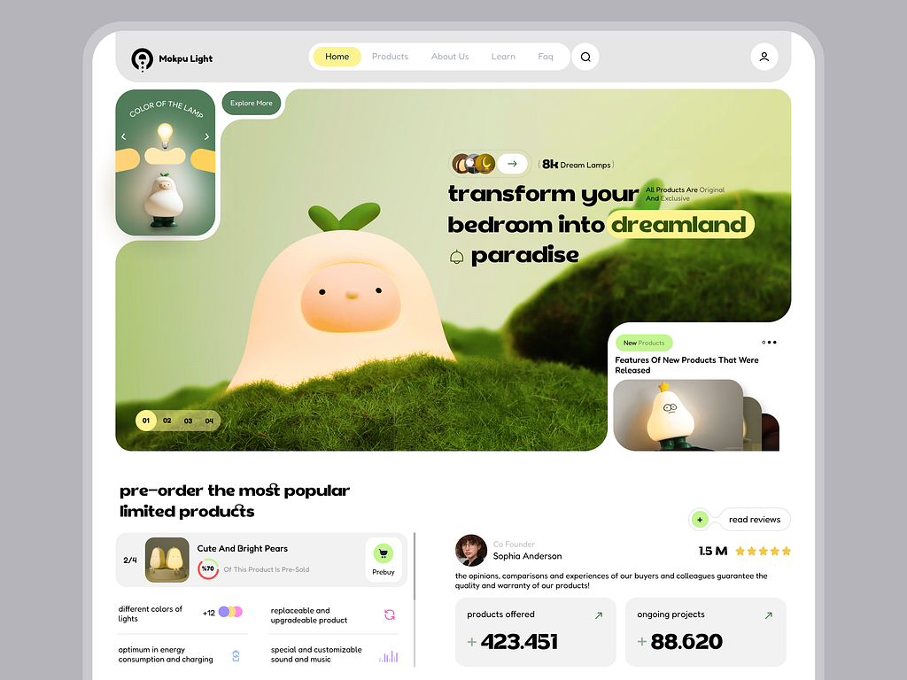 lamps website by Kimghazl Design for Pela Design on Dribbble