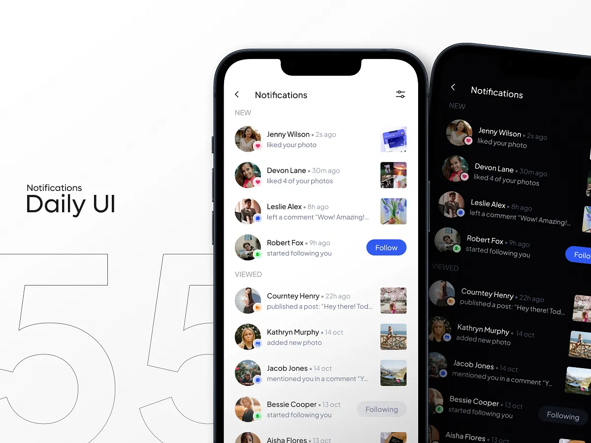 Notifications UI designs, themes, templates and downloadable graphic ...
