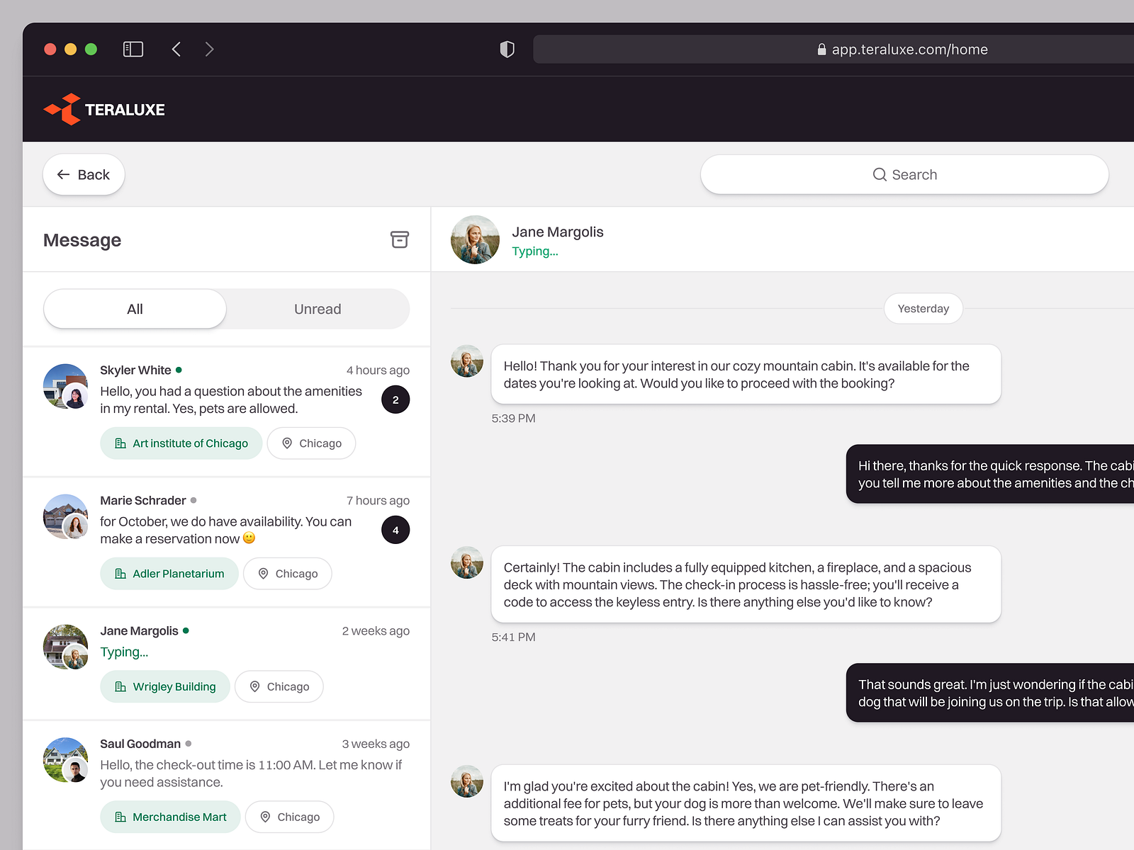 Teraluxe: Inbox Messaging Web App SaaS Dashboard Real Estate by Keitoto on Dribbble