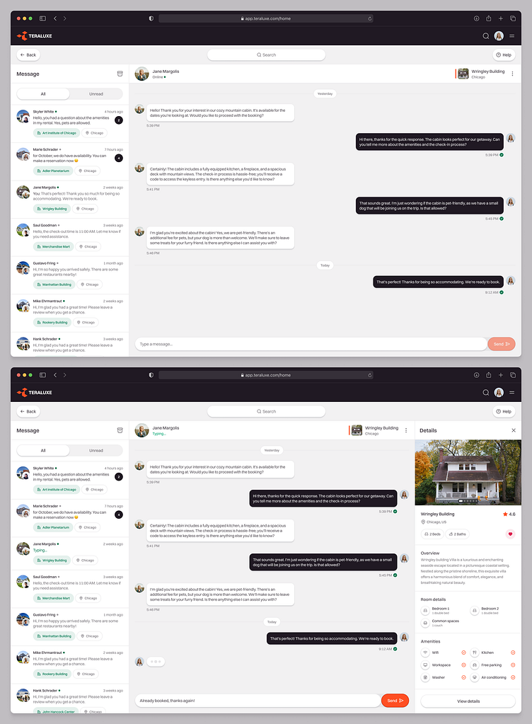 Teraluxe: Inbox Messaging Web App SaaS Dashboard Real Estate by Keitoto ...