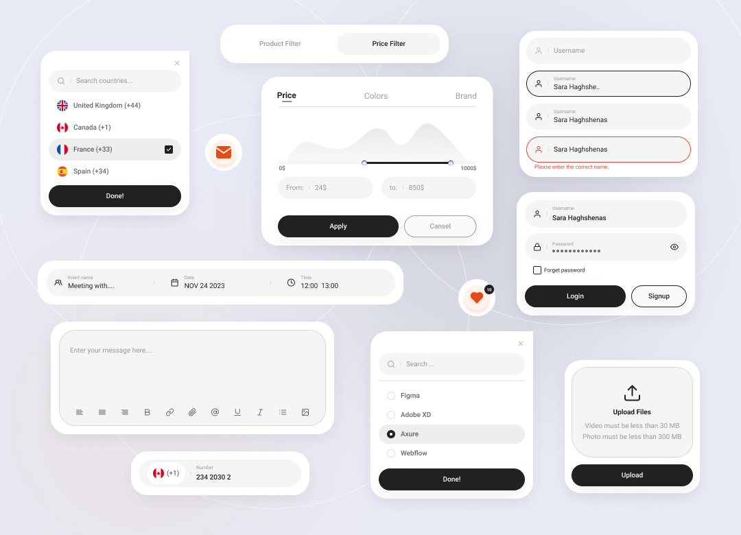 Website Input Component by Sara Haghshenas on Dribbble