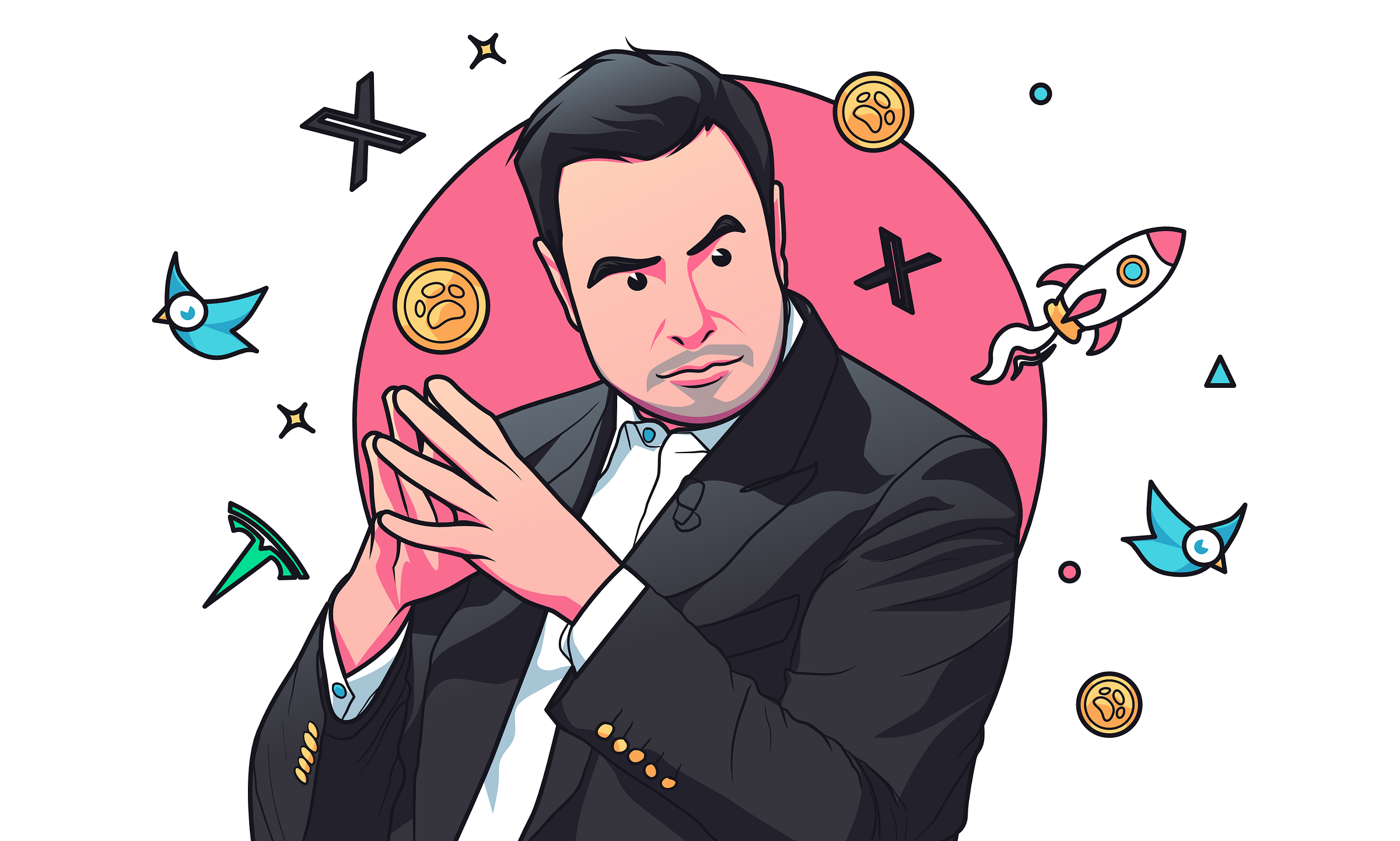 Elon Musk | Cartoon Vector Portrait by Muhamad Irfanto | Rvanto on Dribbble