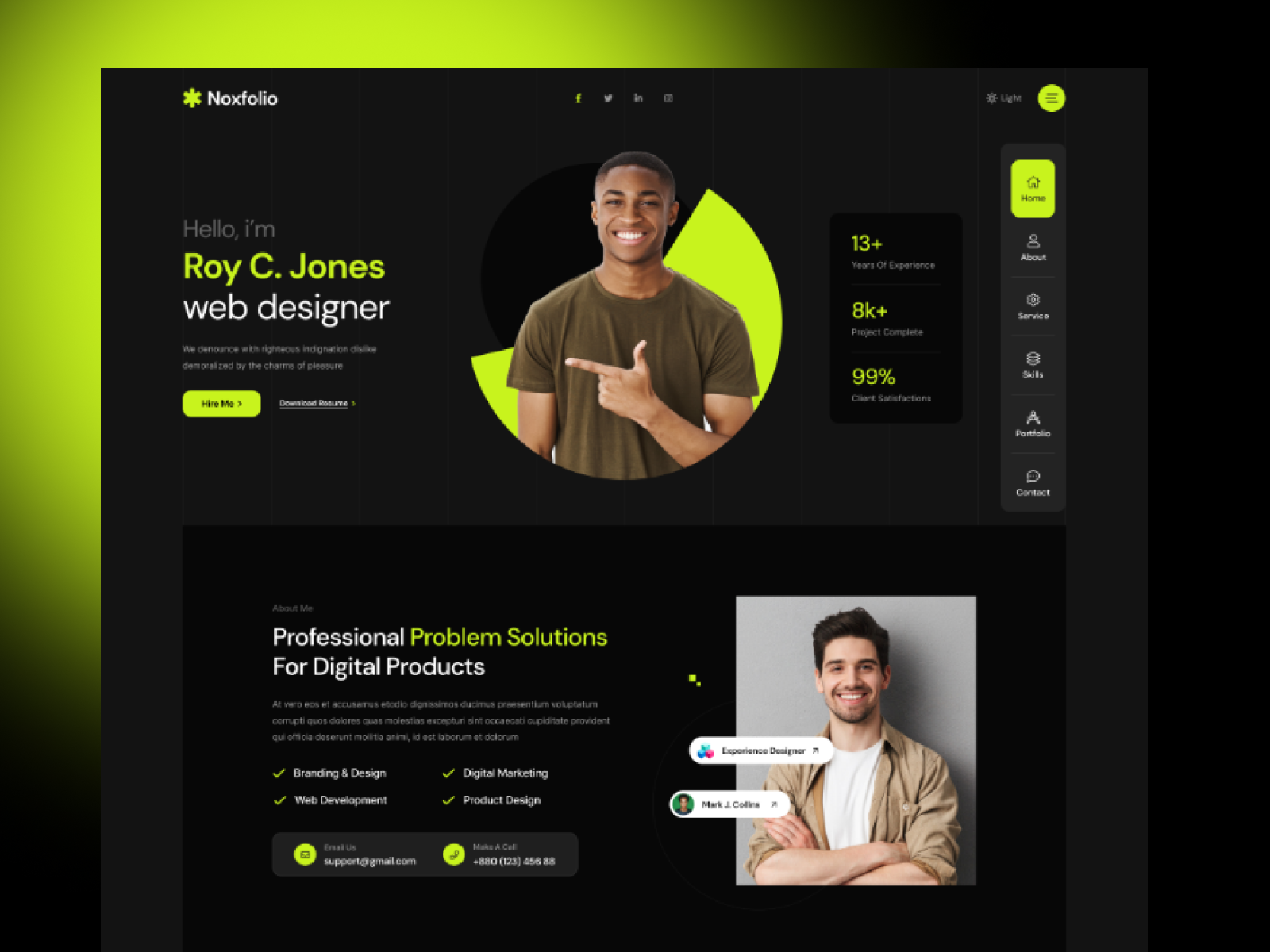 Personal Portfolio Resume Figma Template by Masud ~ UI/UX Designer on ...