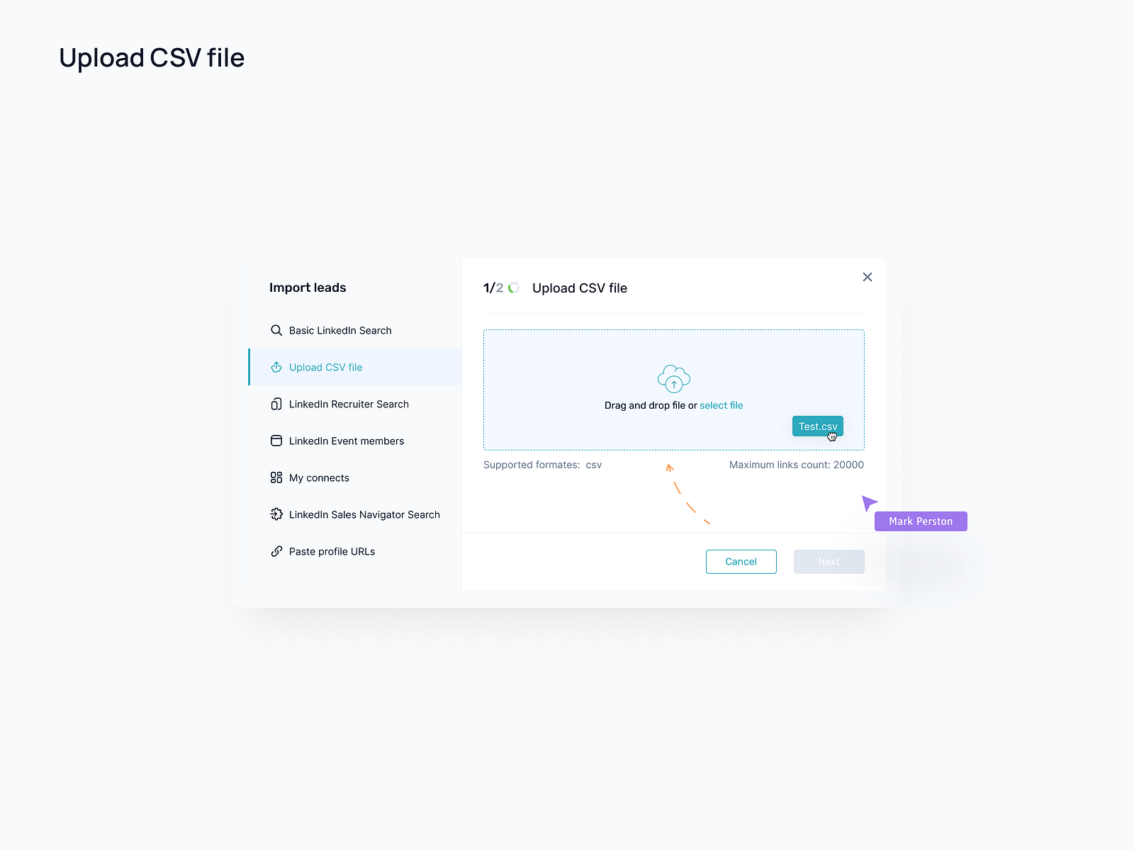 Upload CSV file | Drag and drop form by Valeria SAViNA on Dribbble