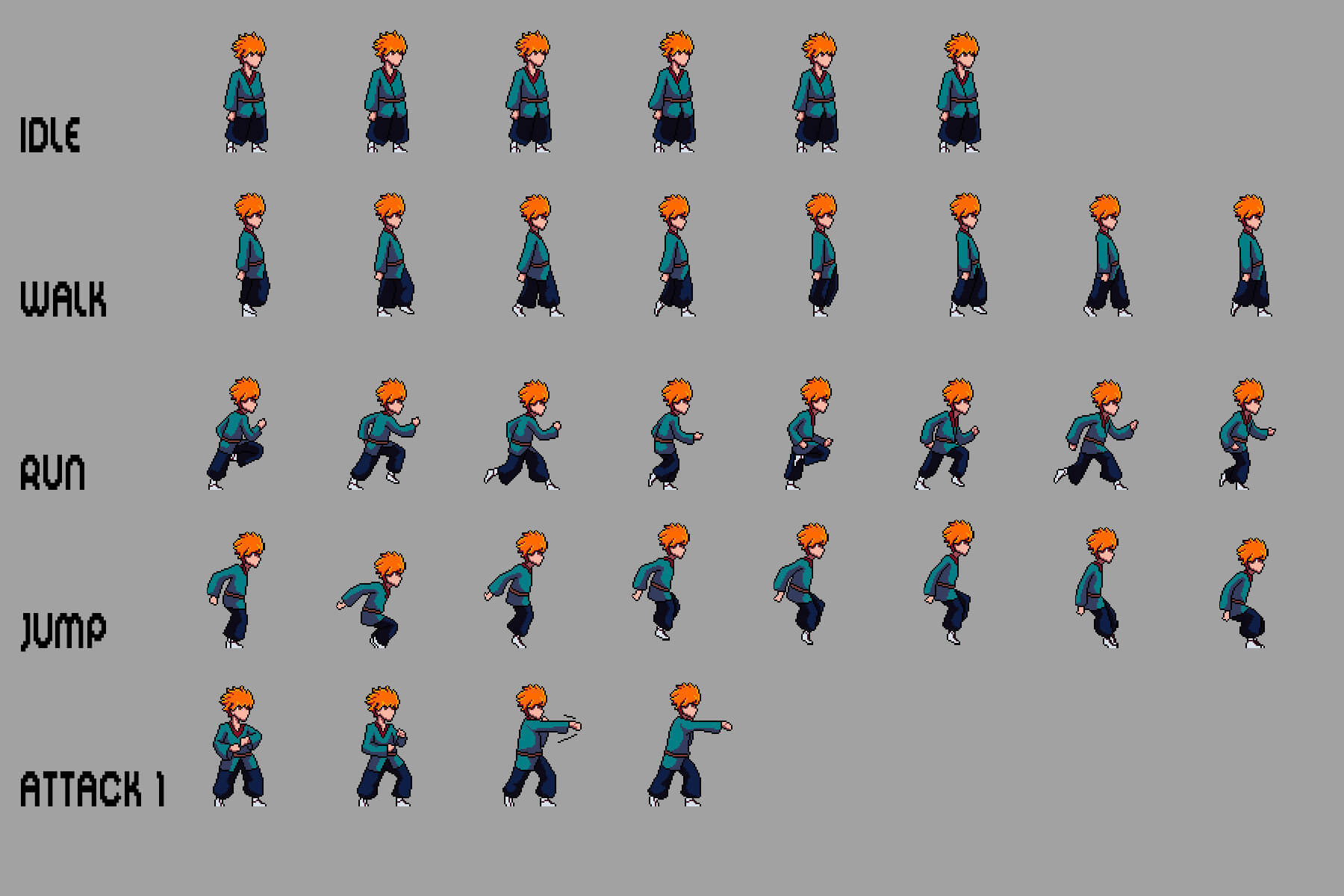 Free Shinobi Sprites Pixel Art by 2D Game Assets on Dribbble