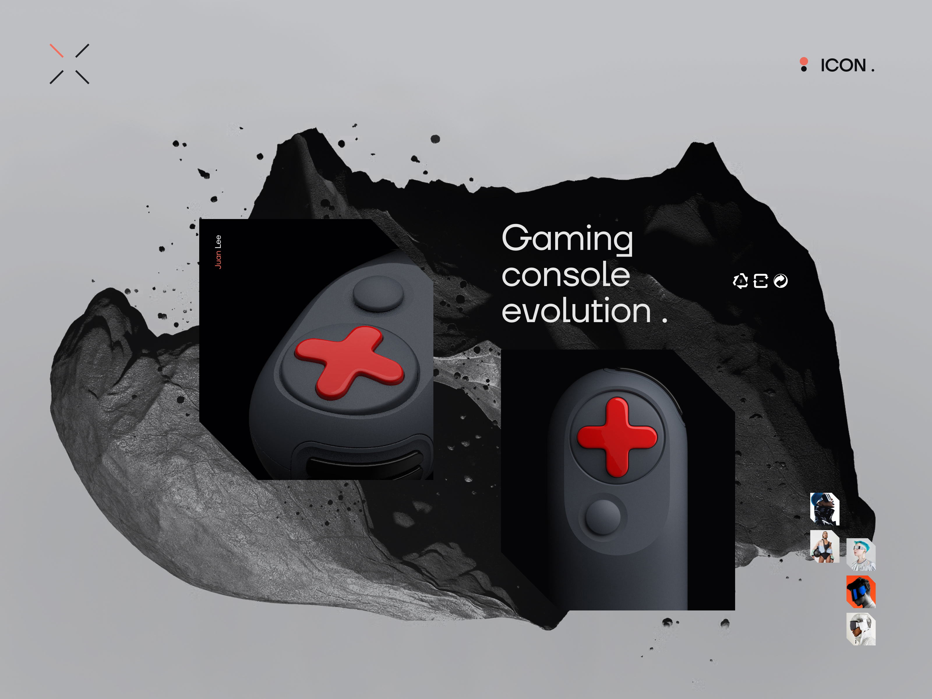 ICON - Gaming Console Landing Page Website by Velorc on Dribbble