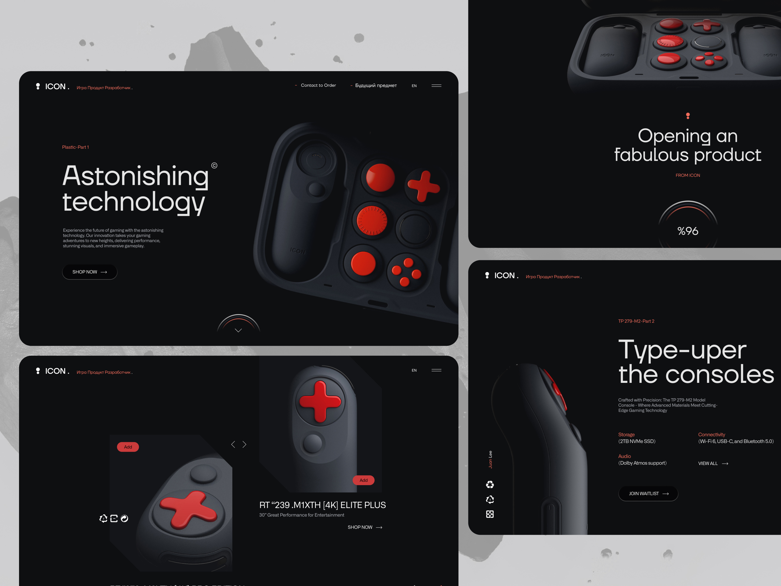 ICON - Gaming Console Landing Page Website by Velorc on Dribbble