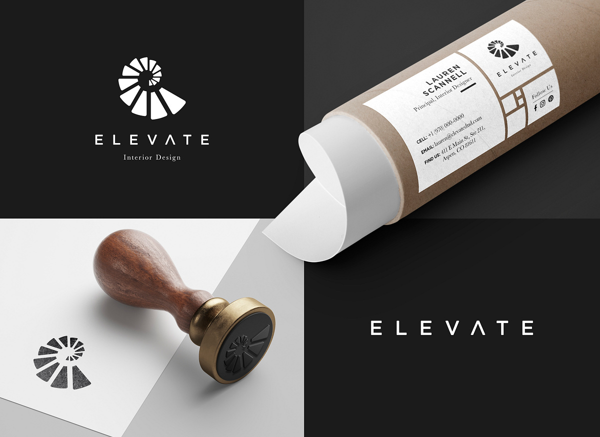 Elevate [Logo_Design + Branding] by D O W N T O W N on Dribbble