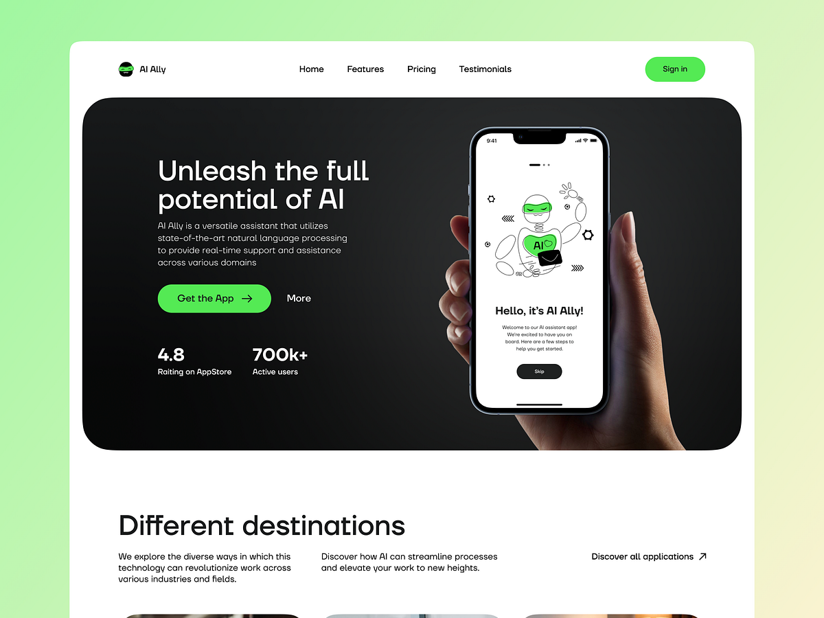 Web design: landing page UI by Ronas IT | UI/UX Team on Dribbble