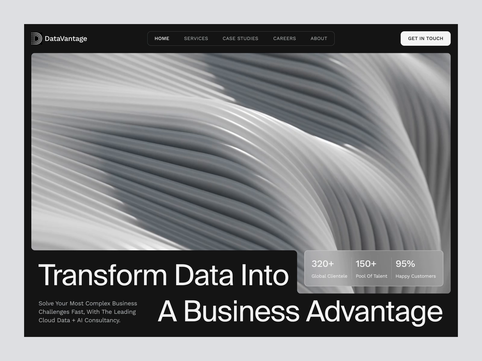 DataVantage - Cloud Data & AI Excellence Website Header Concept by Abir Mahmood 💎 on Dribbble