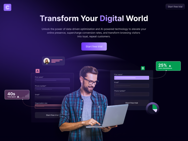 SaaS Header Design - Graphic by Marko Balaban on Dribbble