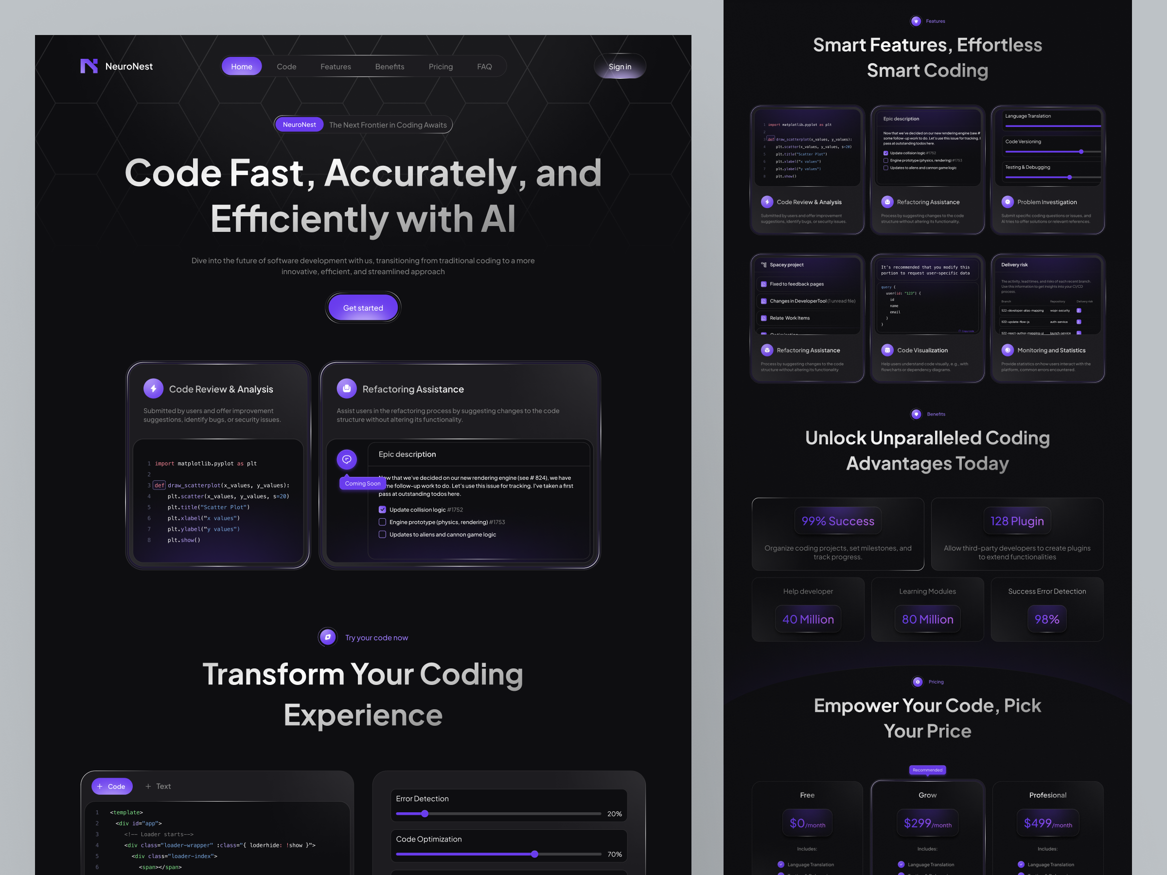 NeuroNest - AI Assisted Coding Landing Page by Rona Zepri for ...