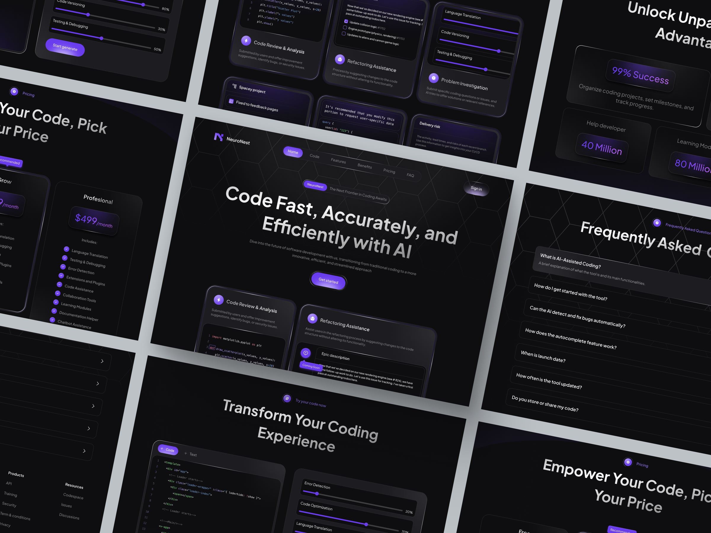 NeuroNest - AI Assisted Coding Landing Page by Rona Zepri for Plainthing Studio on Dribbble