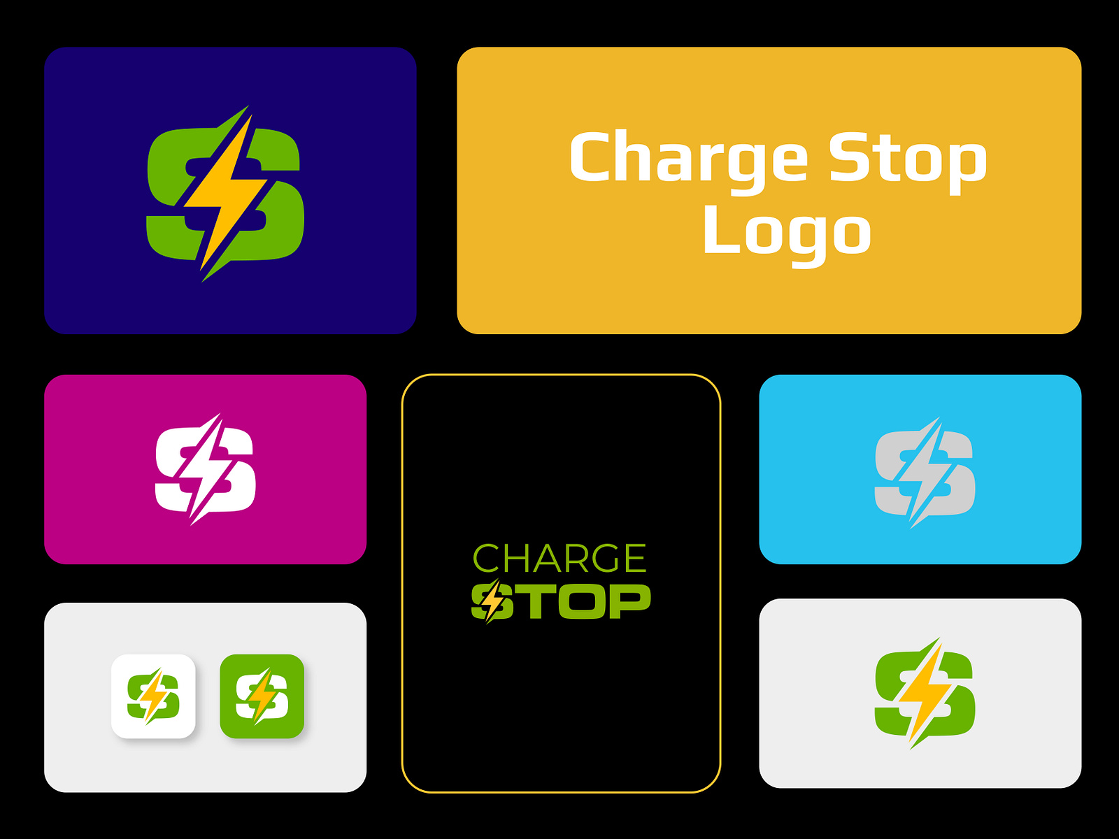 Charge Stop Logo by Faruque Hossain on Dribbble