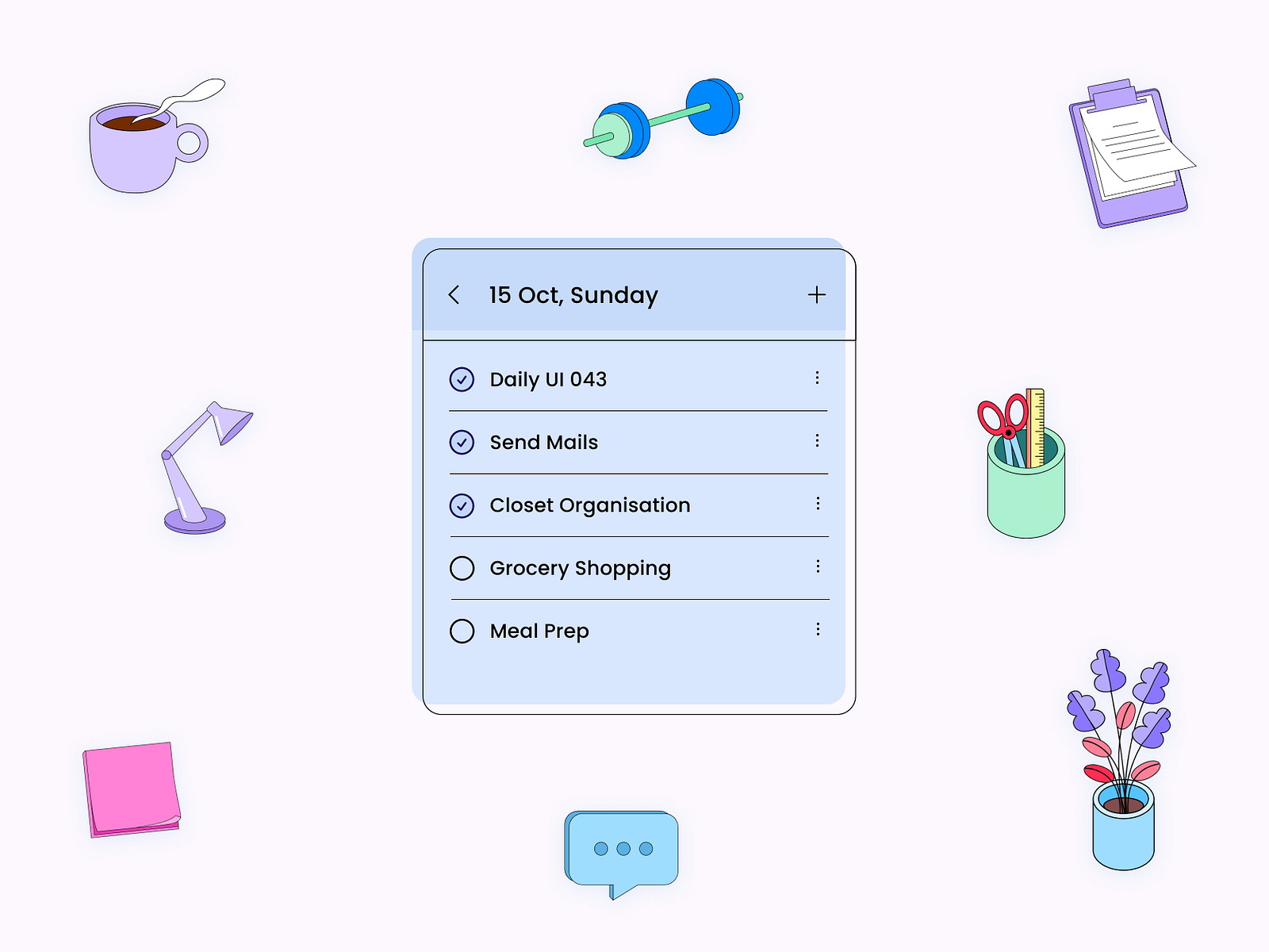Daily UI Challenge 042 - To-do list by Mohini Yadav on Dribbble