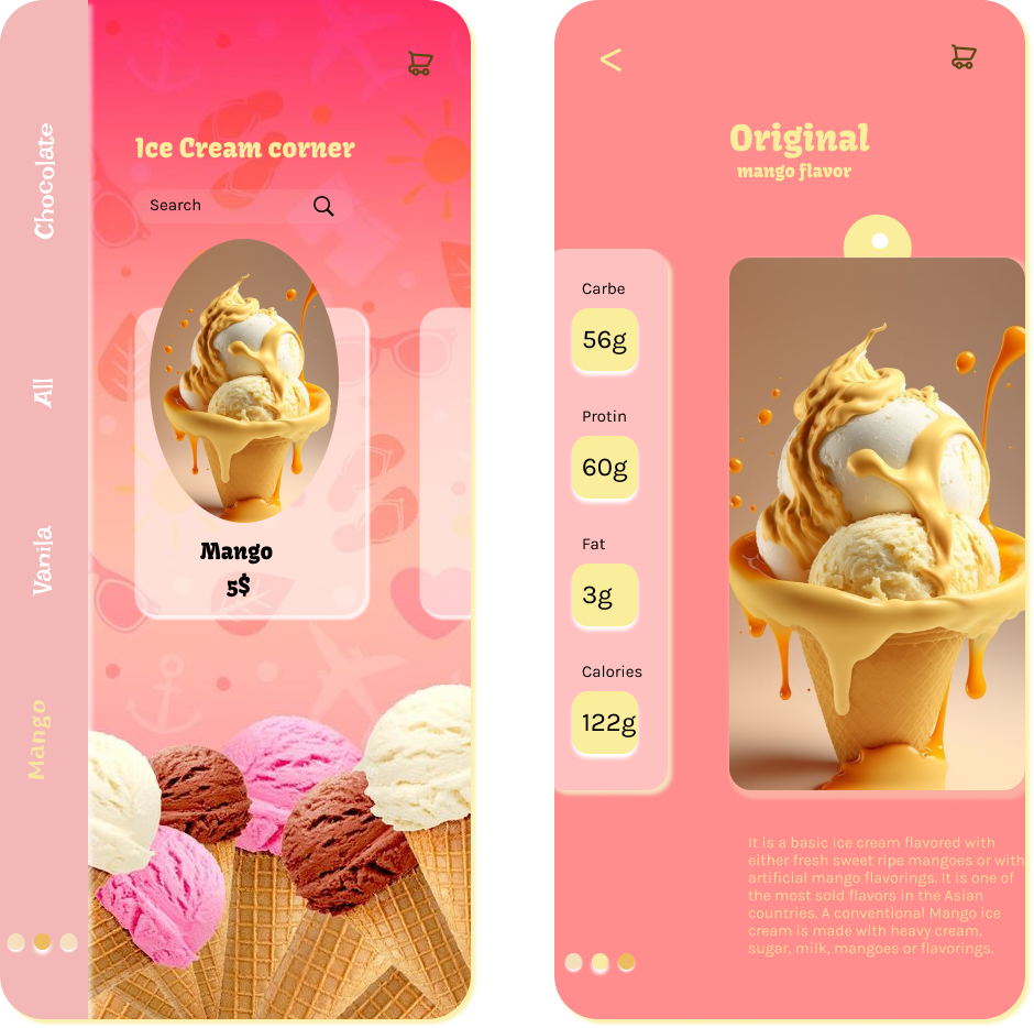 Ice Cream app design by hamida (UI/UX) Designer on Dribbble