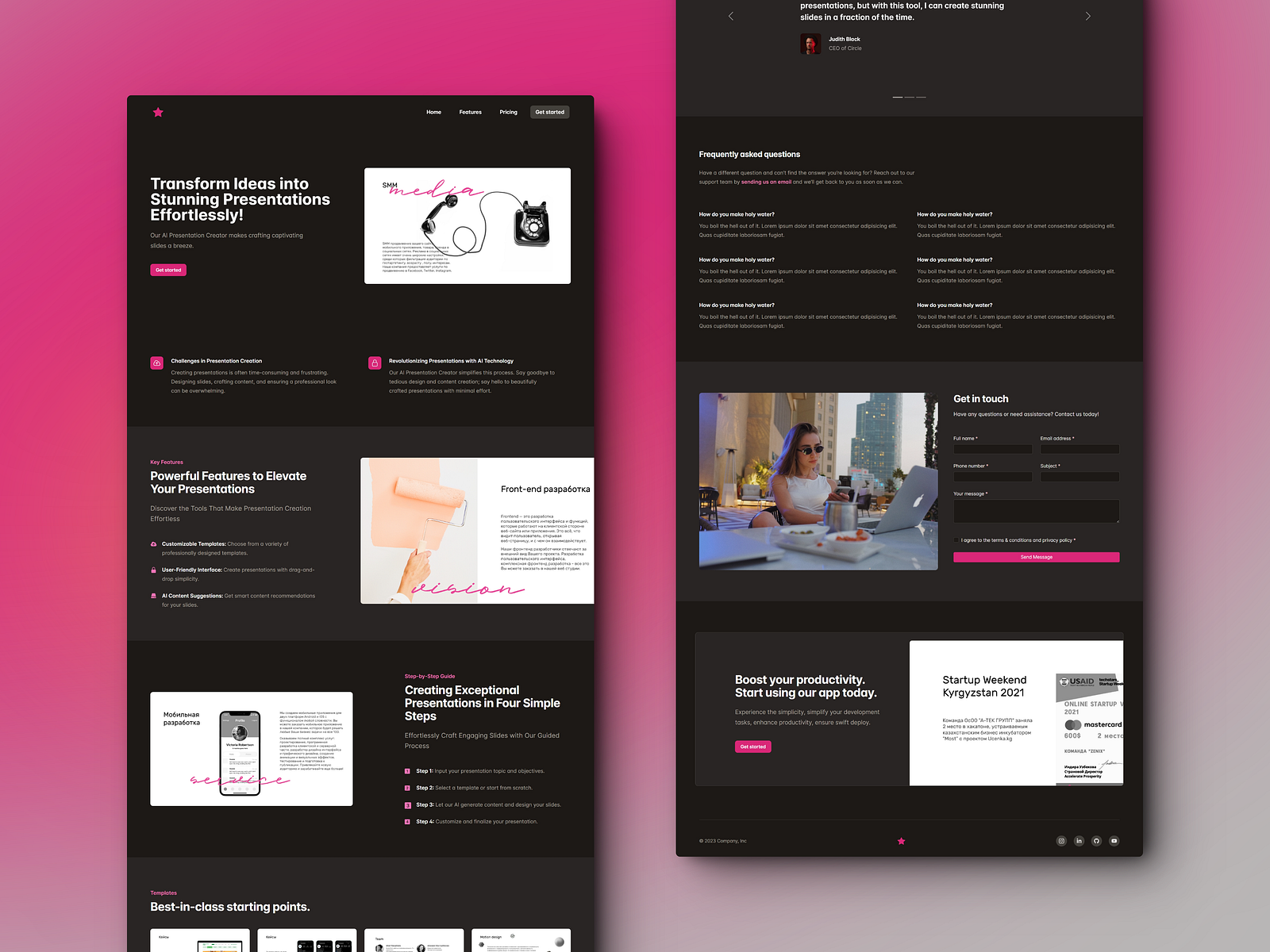 AI-Powered Presentation Landing Pag Generator by Jamal Khalis on Dribbble