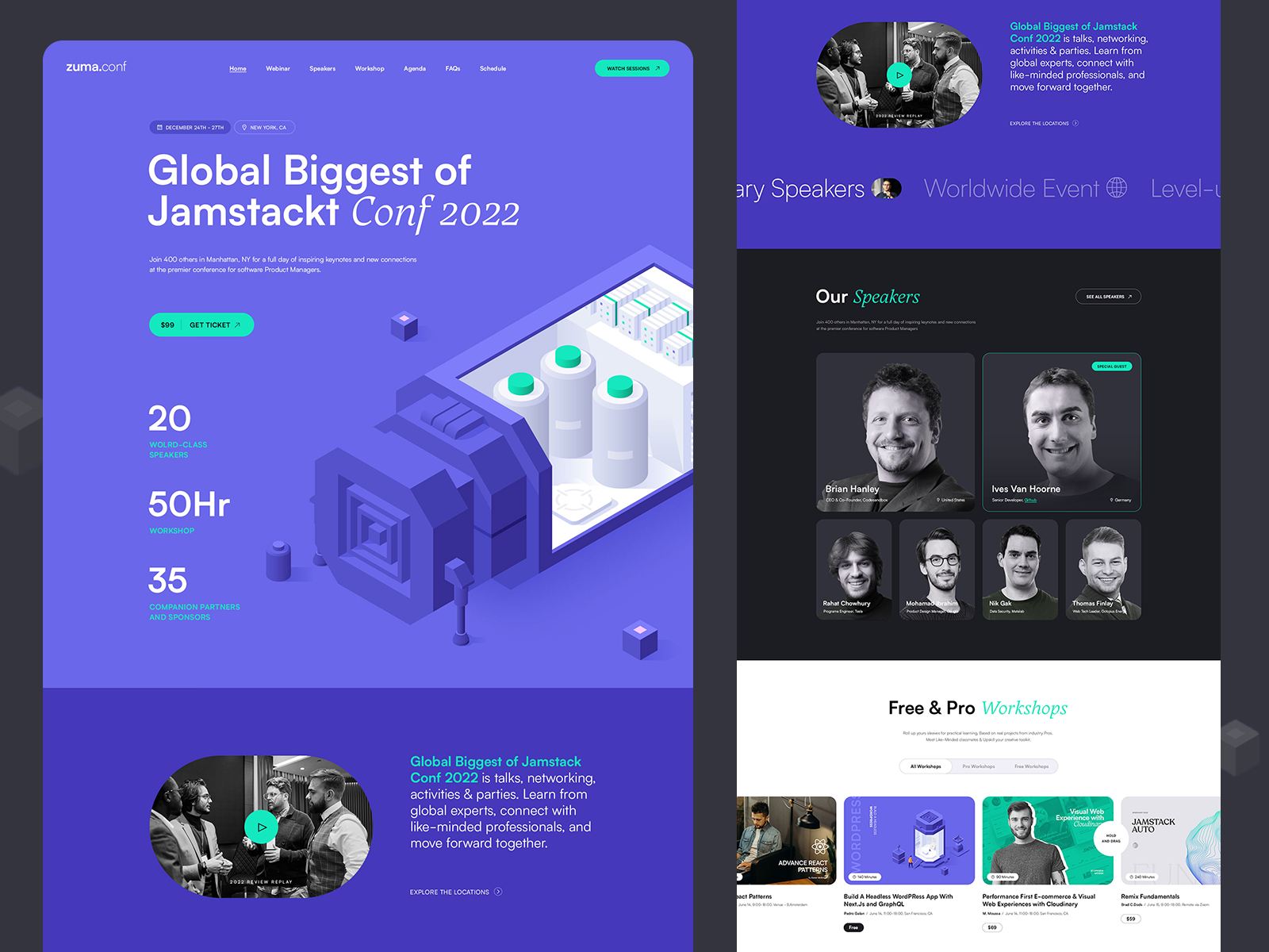 Tech Conference Landing Page - Zumaconf by Logan Dang on Dribbble