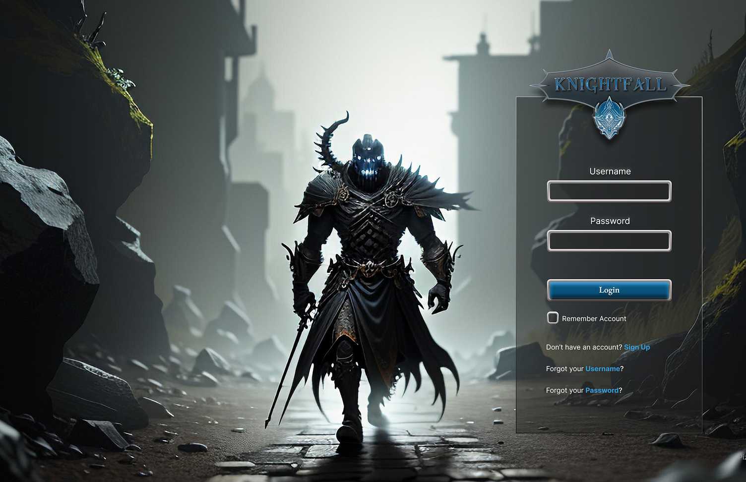 Role Playing Game Concept Login Screen by Mona Ertugrul on Dribbble